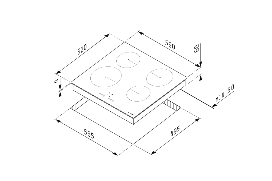 Induction Hob Touch Frameless PHI62430FMB